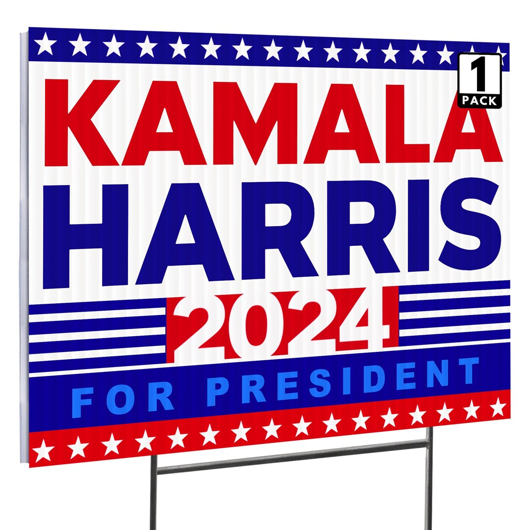 Kamala Harris for President' Yard Sign With Stakes, Double Sided ...