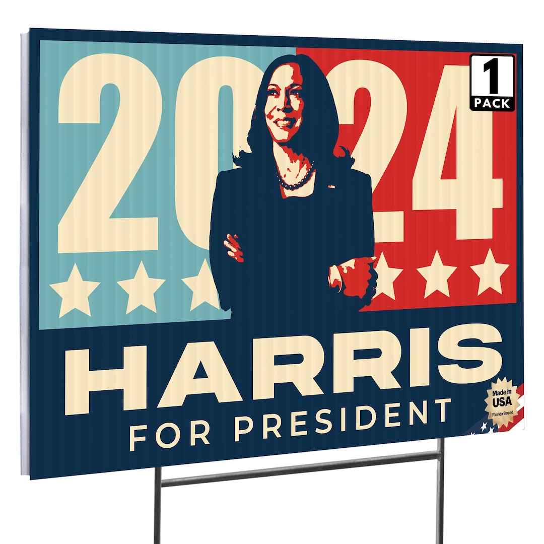 Kamala Harris for President' Yard Sign with Stakes, Double Sided ...