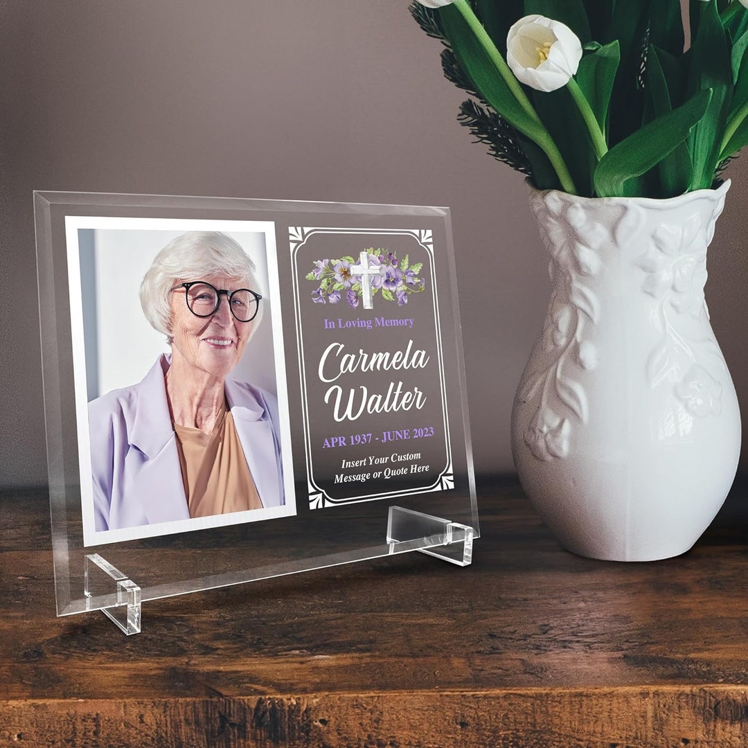 Basic Fundamentals Personalized Memorial Picture Frame, Custom Glass ...