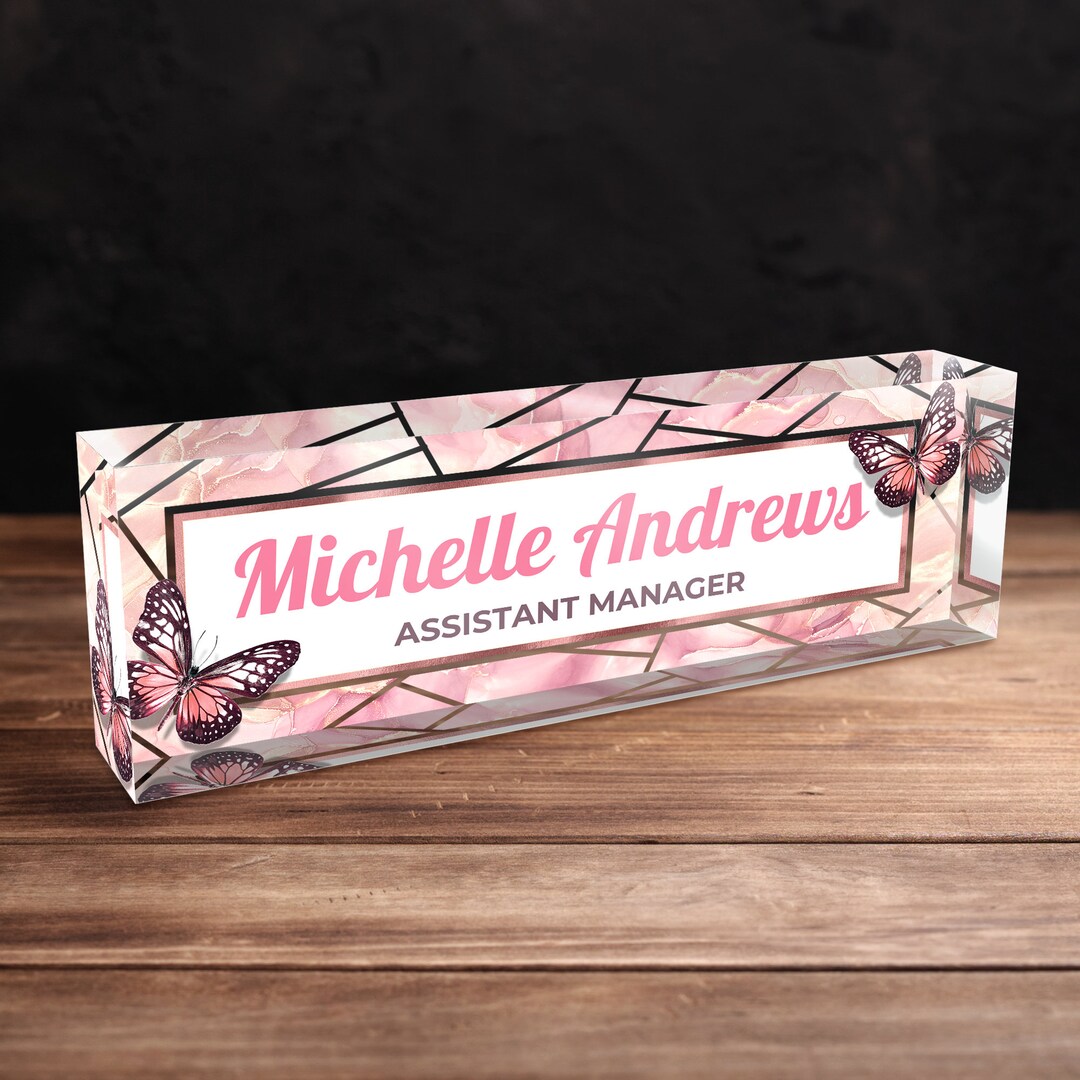 8 Custom Acrylic Name Plate for Desk, Personalized Desk Name Plate for ...