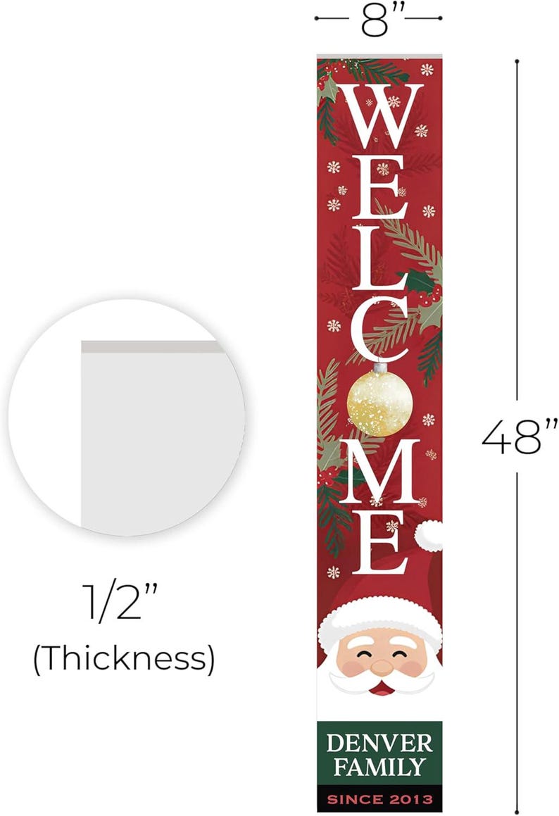 Custom Christmas Porch Sign: Personalized Family Name Welcome Decor - Etsy