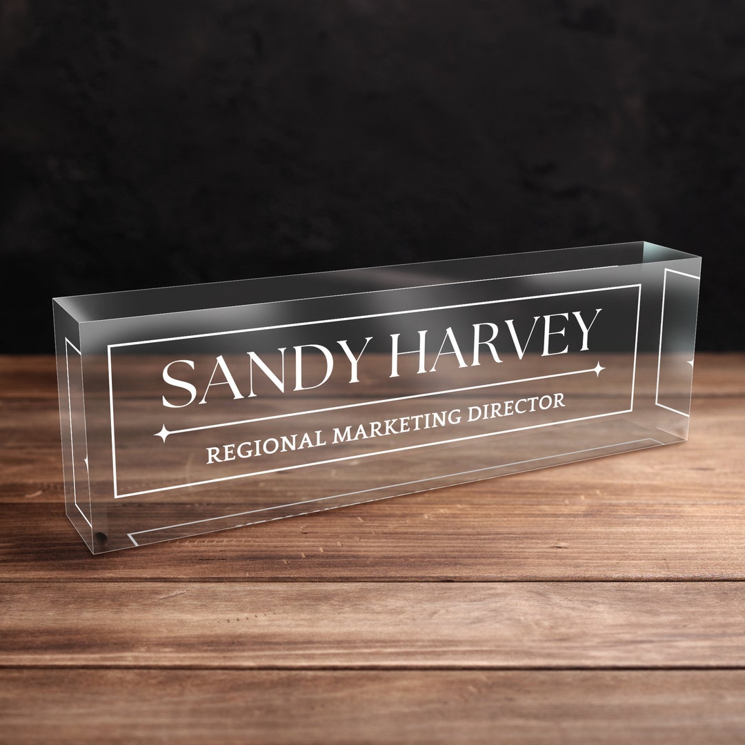 8 Custom Acrylic Name Plate for Desk, Personalized Desk Name Plate for ...