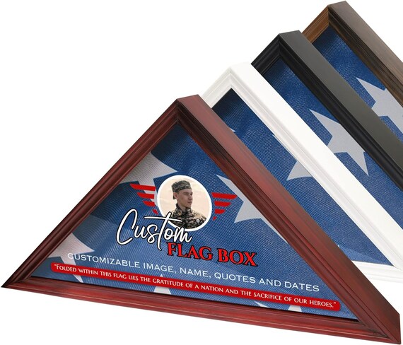 5x9.5 Foot American Flag Box Glass Front Flag Display Case For Burial ...