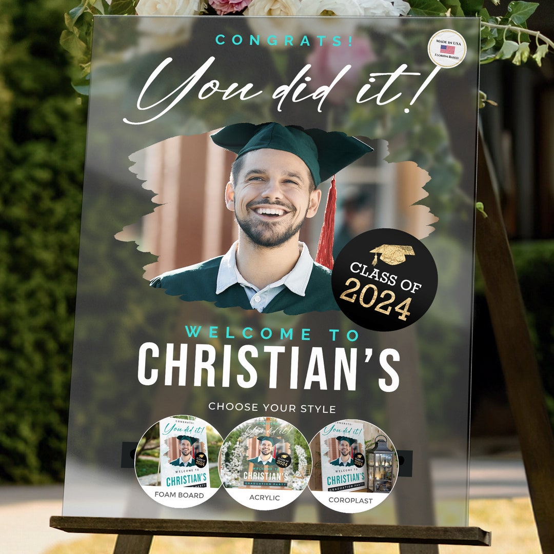 18"x24" Custom Graduation Yard Sign, Personalized Graduation Sign With ...