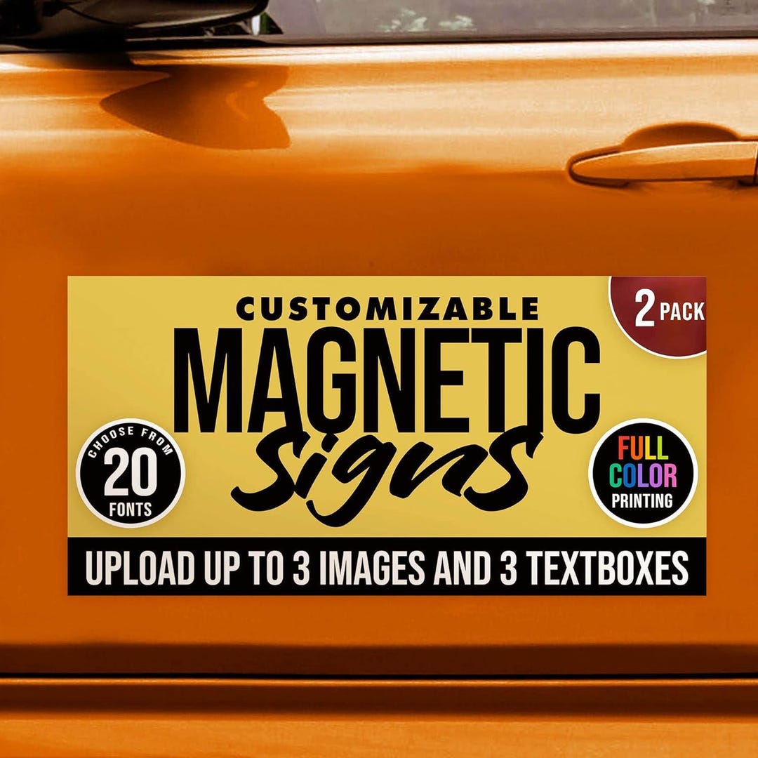 Custom Magnet Signs: Full Color, Company & Vehicle, 12"x24" (2-pack) - Etsy