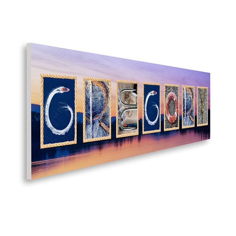 Personalized Fishing Name Art Print: Custom Fisherman Gift (8x30) - Etsy