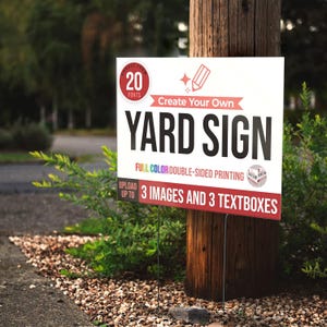 2PK - Corrugated Yard Sign: Personalized Outdoor Display (24x18, Double ...