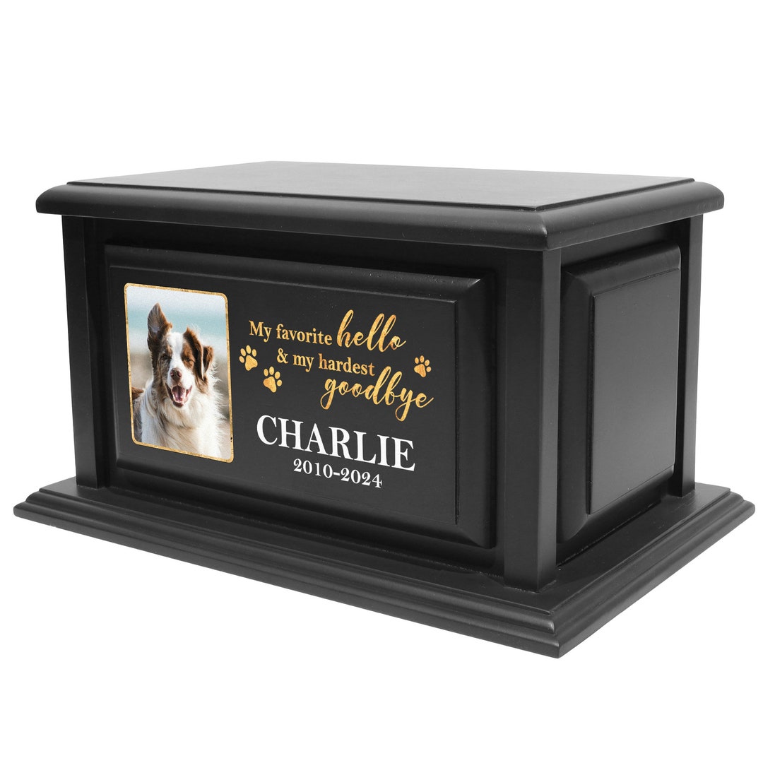 Personalized Solid Wood Pet Urn for Dogs for Ashes 250lbs, Custom Wood ...