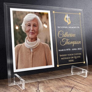 Basic Fundamentals Personalized Memorial Picture Frame, Custom Glass ...