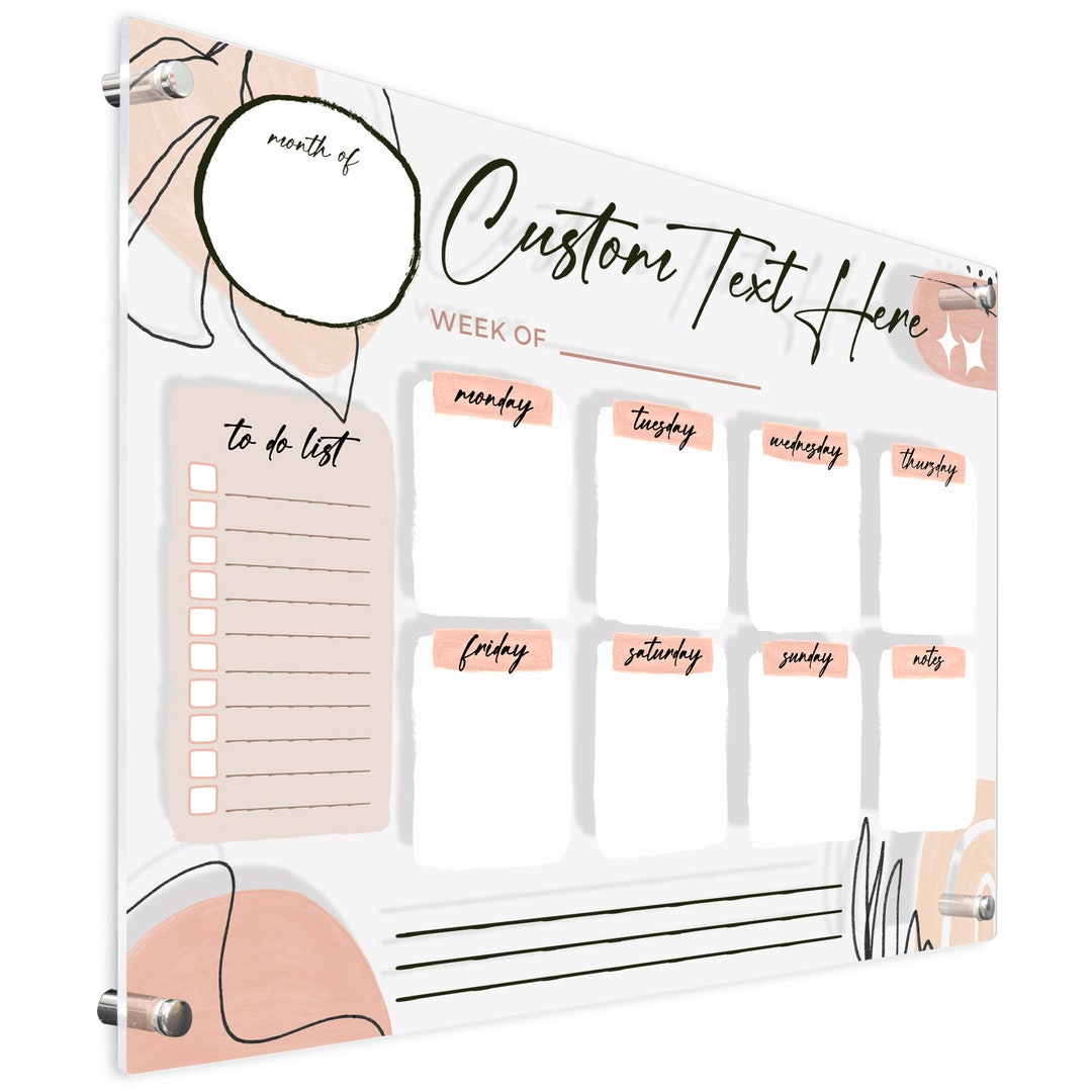 16"x12" Personalized Acrylic Wall Calendar 2024, Custom Acrylic ...