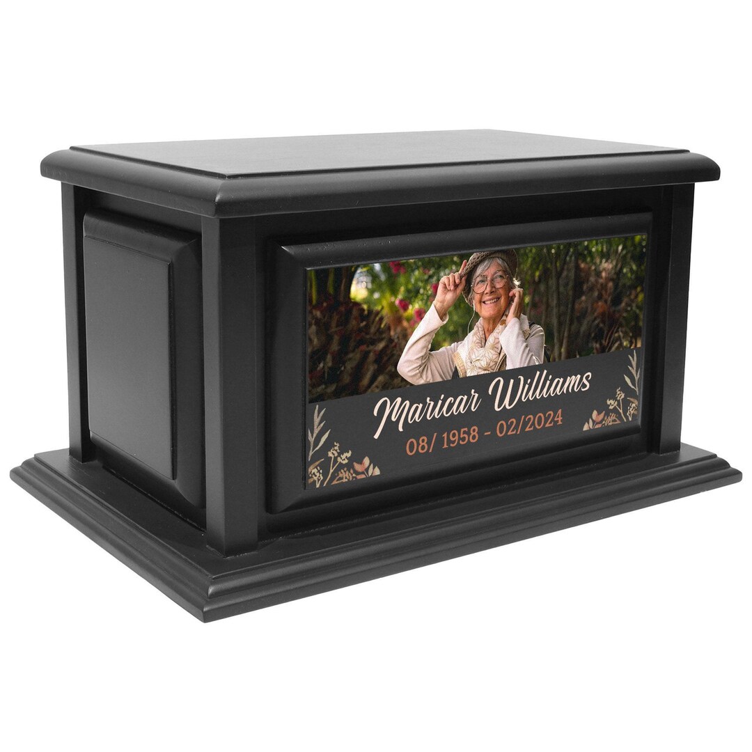 Personalized Pine Wood Cremation Urn: Custom Photo Memorial, 250 Lbs - Etsy