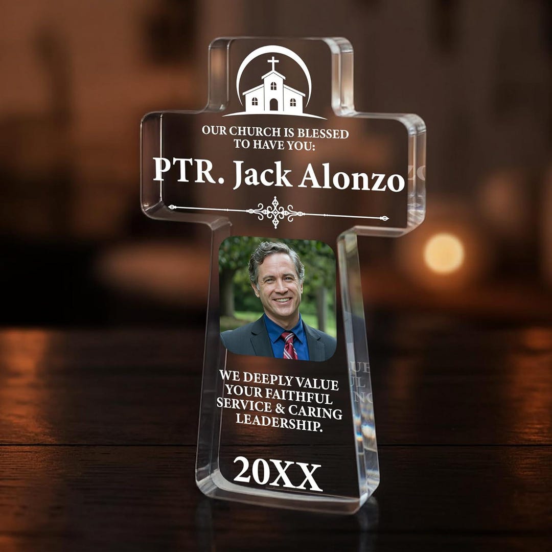 8" Pastor Appreciation Award: Personalized Crystal Plaque (photo ...