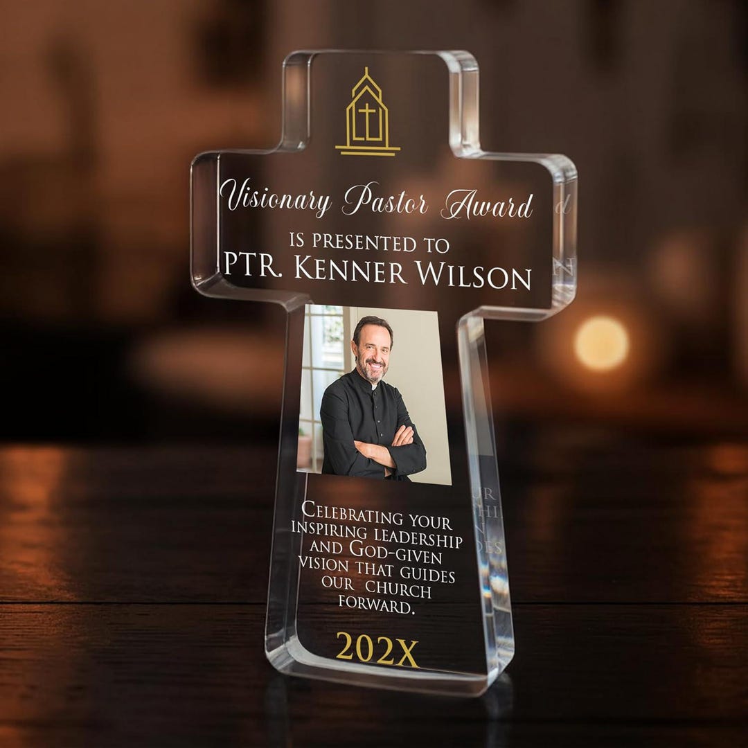 6" Custom Pastor Appreciation Plaque - Crystal Award With Photo - Etsy