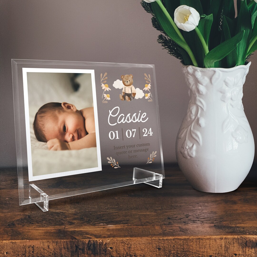 Personalized Baby Picture Frames, Custom Glass Picture Frame With Text ...