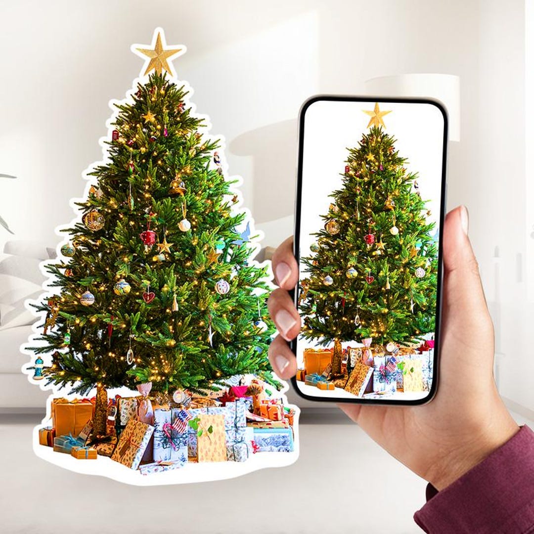 3FT Life Size Christmas Tree Cardboard Cutout With Foldable Stand and ...