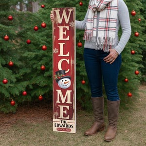 Custom Christmas Porch Sign: 48" Family Name Welcome Decor - Etsy