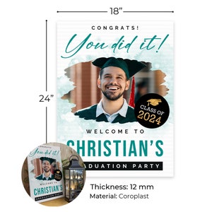 18"x24" Custom Graduation Yard Sign, Personalized Graduation Sign With ...