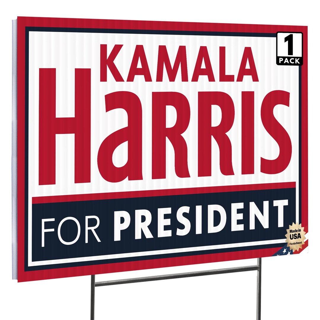 Kamala Harris for President' Yard Sign With Stakes, Double Sided ...