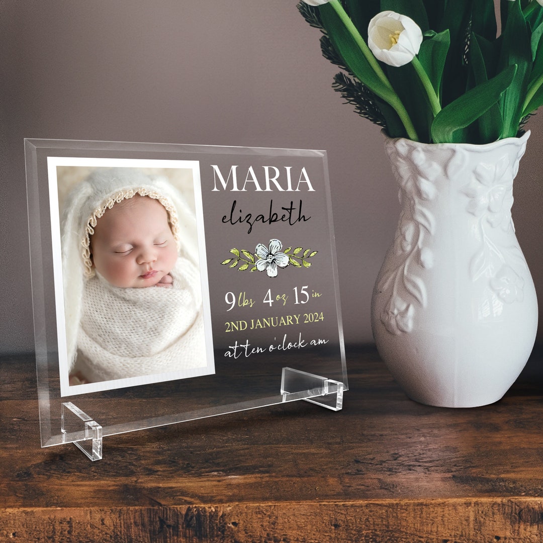 Personalized Baby Picture Frames, Custom Glass Picture Frame With Text ...