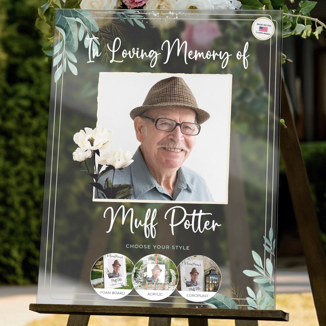 18"x24" Personalized Funeral Welcome Sign, Custom Celebration of Life ...