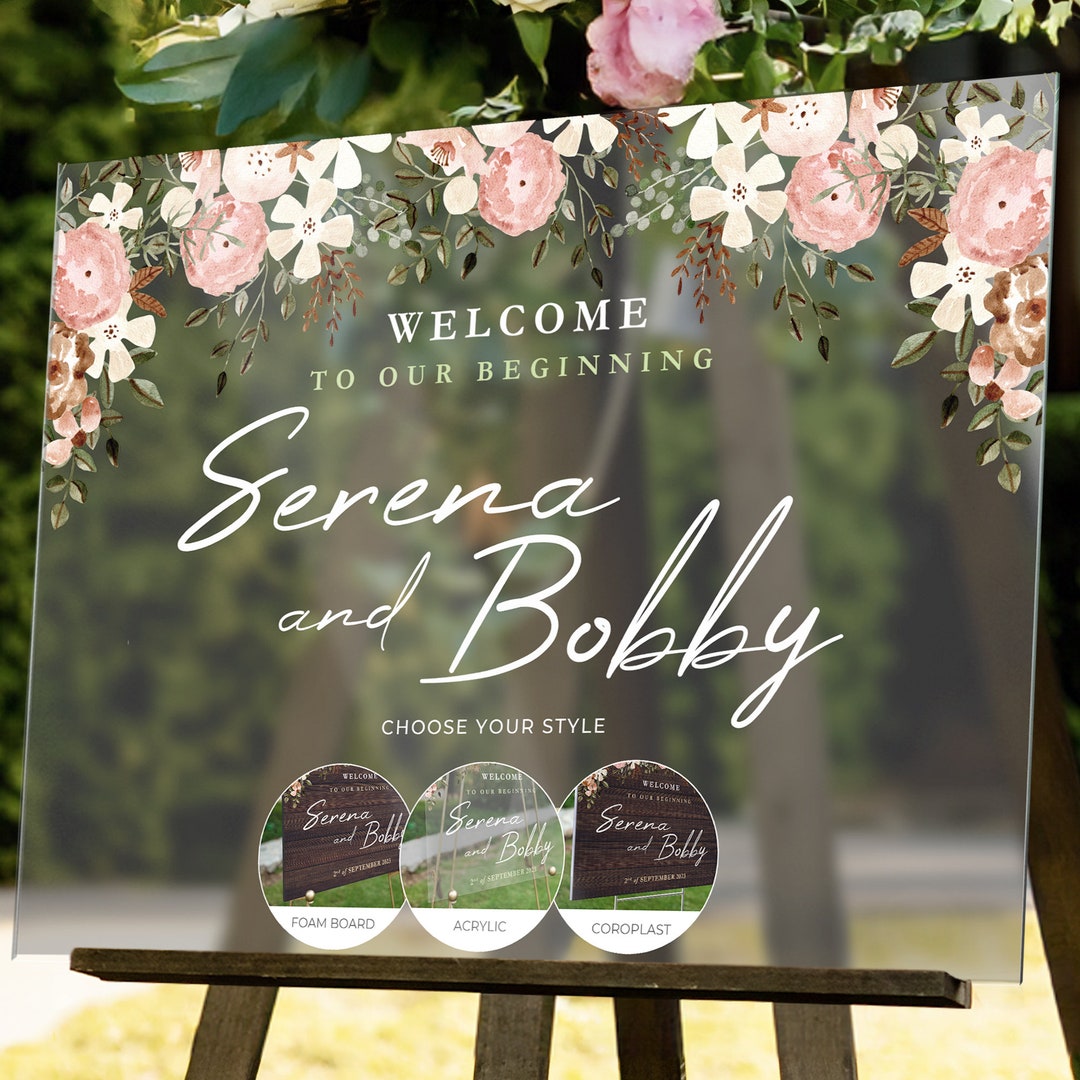 24"x18" Personalized Wedding Welcome Sign, Welcome to Our Reception ...