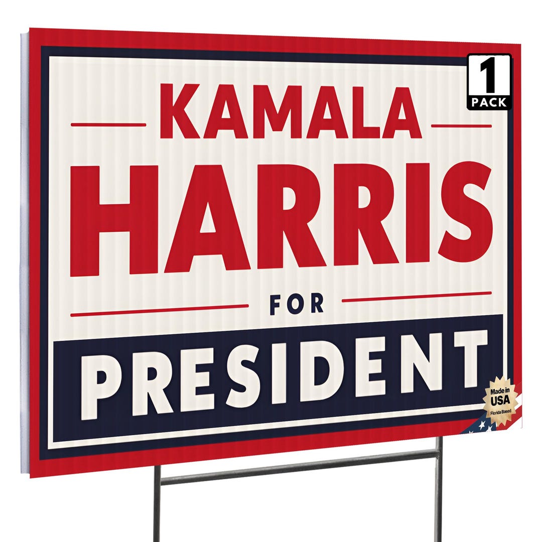 Kamala Harris for President' Yard Sign With Stakes, Double Sided ...