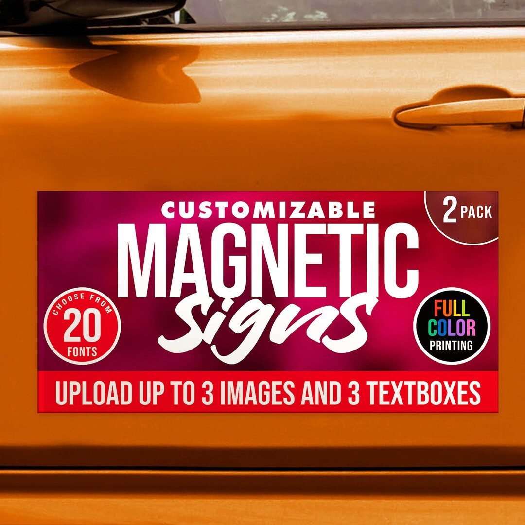 2-pack,12"x24" Custom Magnet Signs for Business and Advertising ...