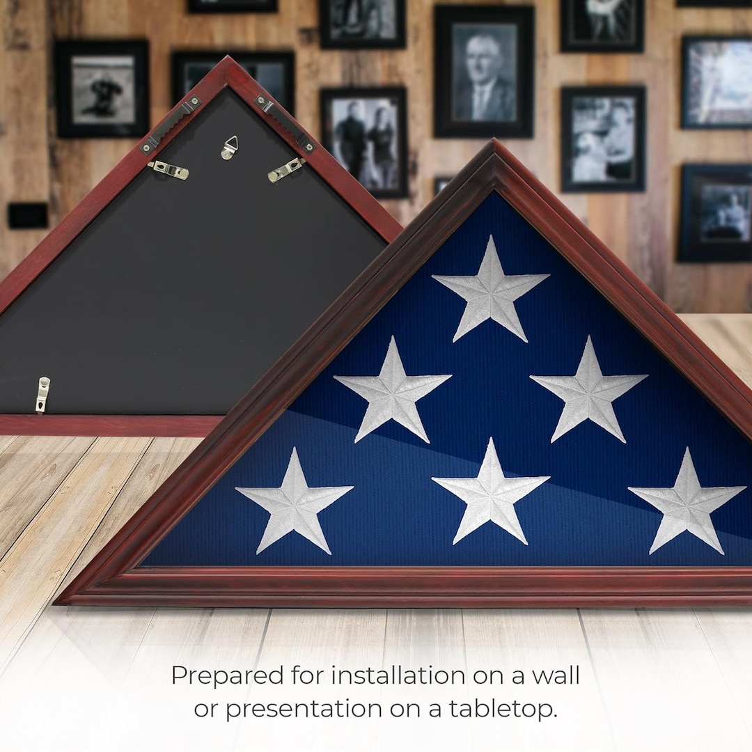 Flag Shadow Box American Veterans Solid Wood, American Flag Box ...
