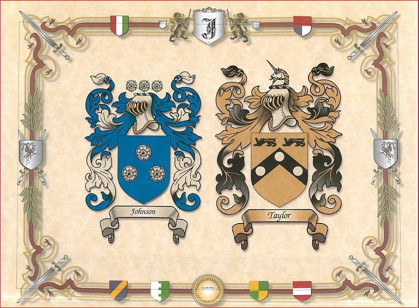 Personalized Double Family Coat of Arms With Framing Options - Etsy