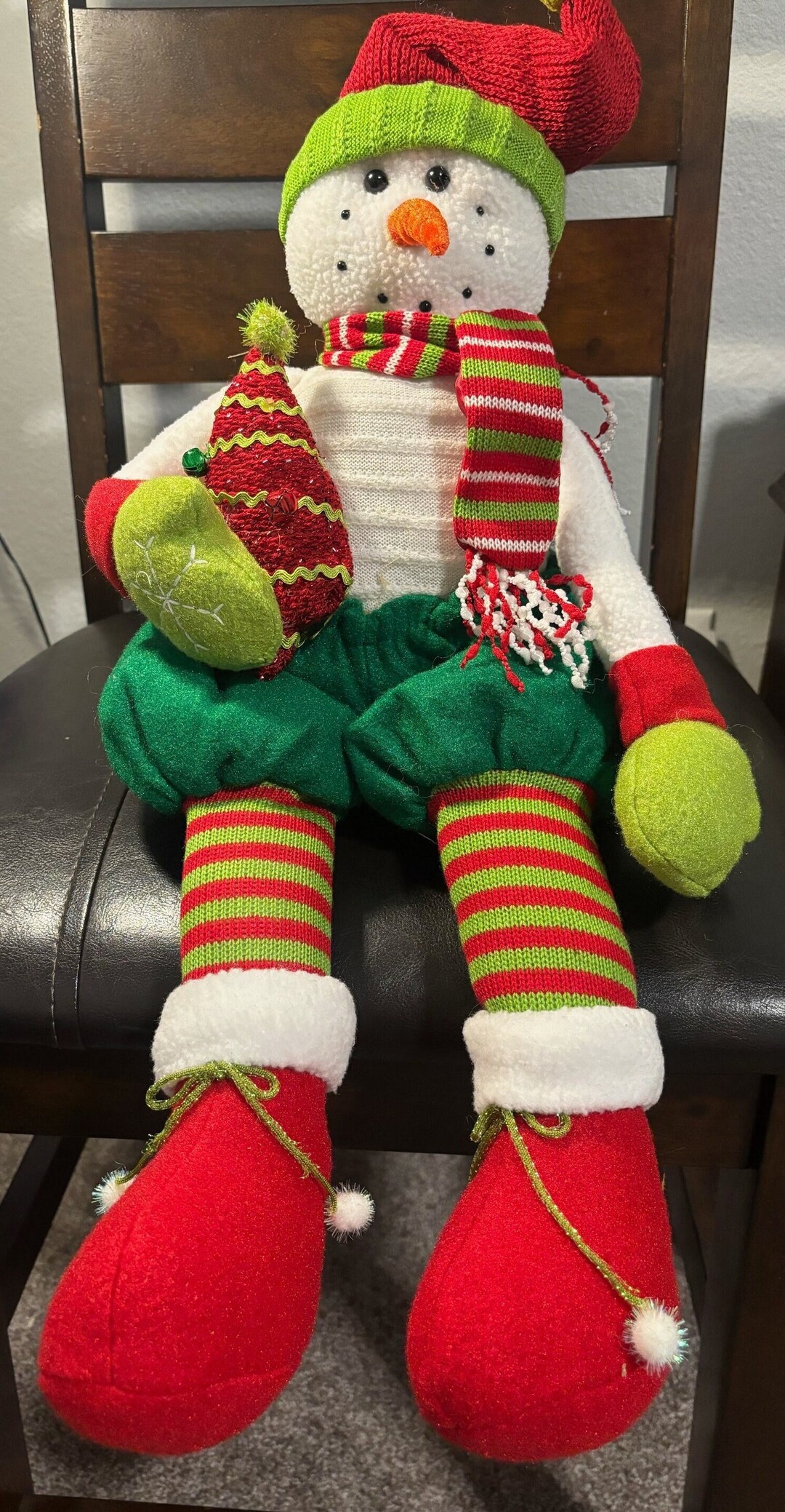 Soft Snowman Holding Tree With Dangling Legs - Etsy