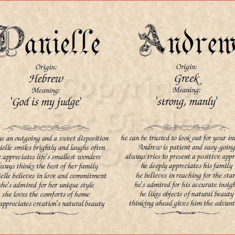 First Name Meaning - Etsy