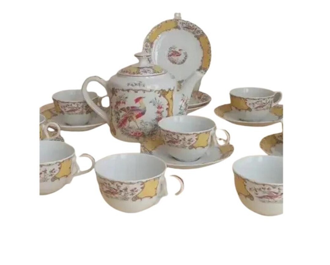 Andrea by Sadek Kingscote Chelsea Bird Tea Set 18 Pcs - Etsy