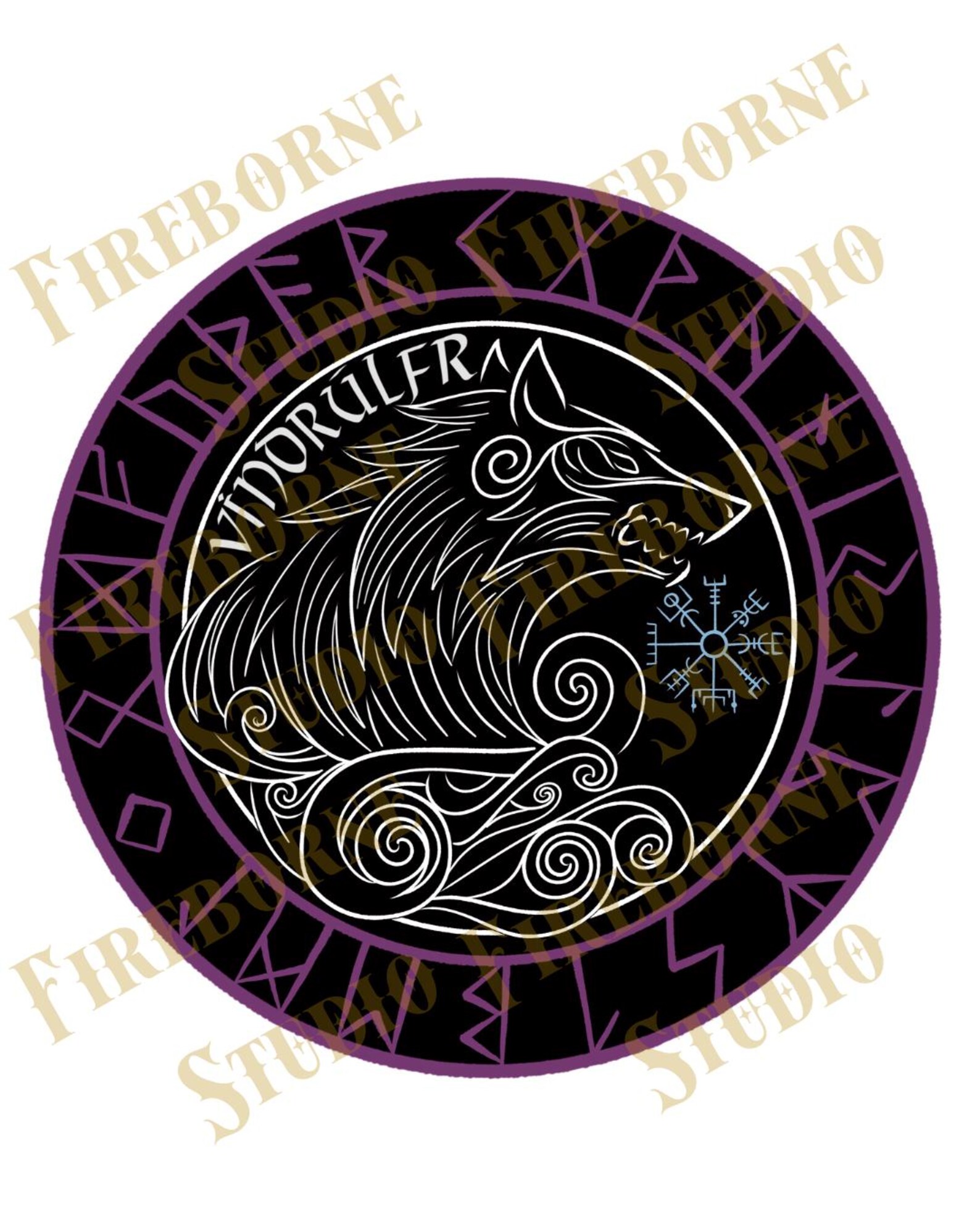 Norse Wolf Digital Art | Viking Wolf PNG, JPEG, PDF | Pagan Rune Decor ...