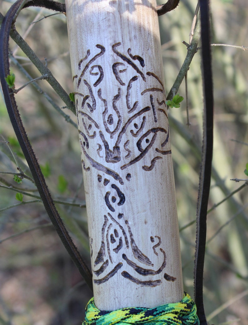 Hand Carved Walking/hiking Stick With Tree of Life and Celtic Braid, GT ...