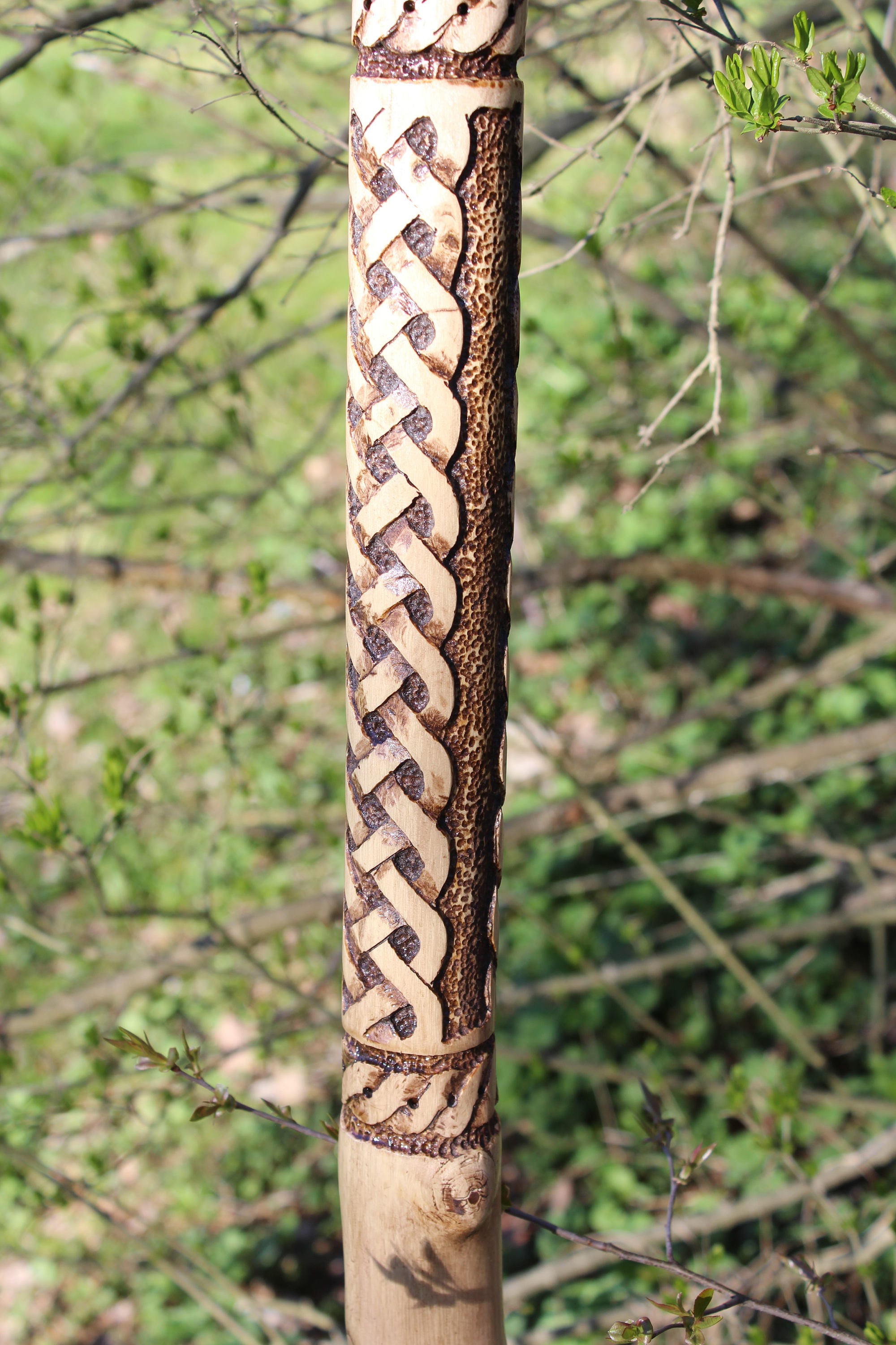 Hand Carved Walking/hiking Stick With Tree of Life and Celtic Braid, GT ...