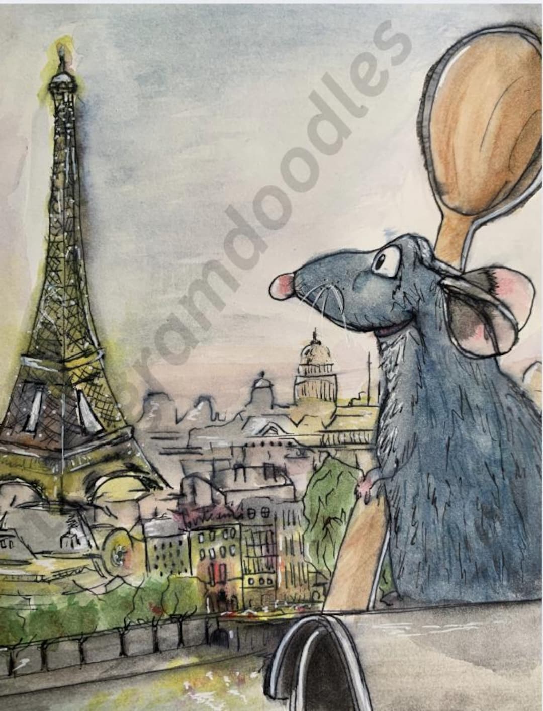 Ratatouille Original Art Print Watercolor and Ink Drawing/painting - Etsy
