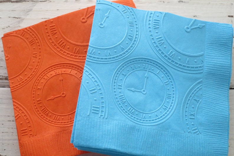 Clock Napkins New Years Eve Alice in Wonderland Theme | Etsy