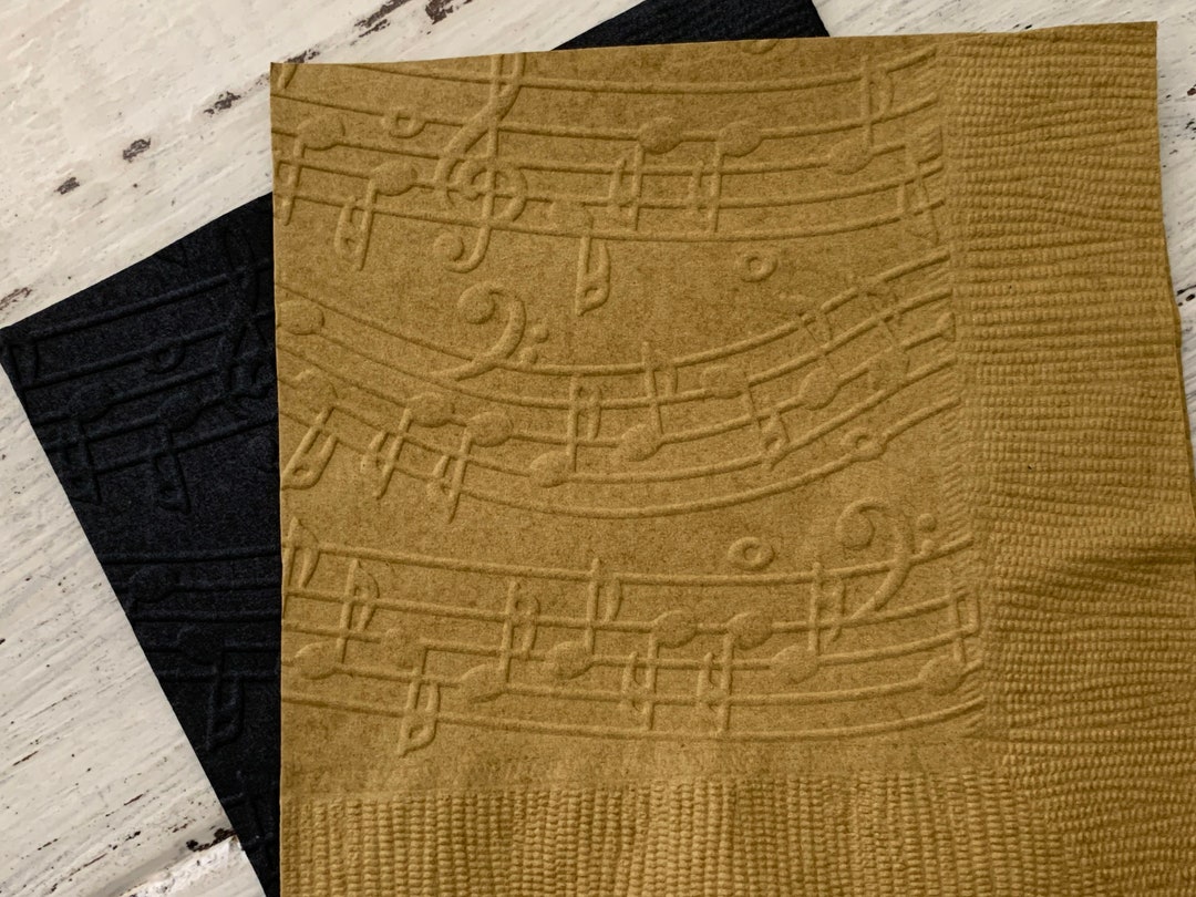 Music Napkins, Embossed Napkins, Sheet Music Napkins, Recital, Music ...