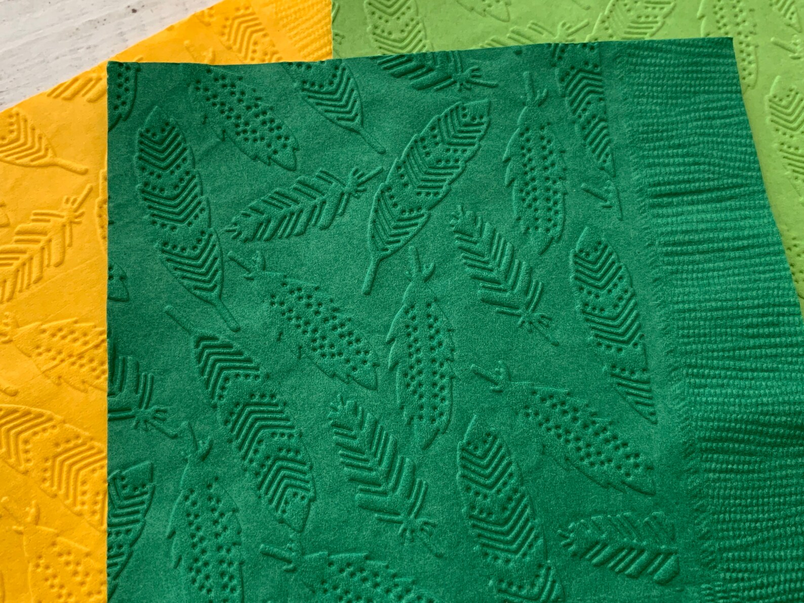 Leaf Napkins Embossed Napkins Jungle Party Wild One Two | Etsy