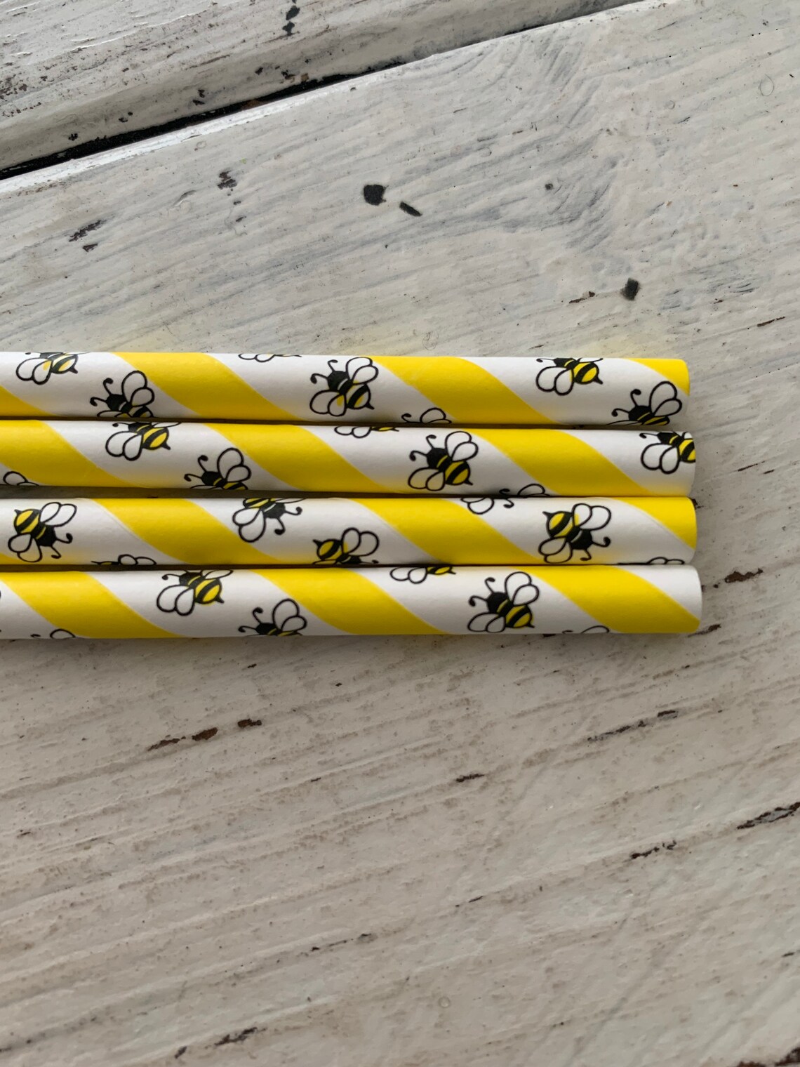 Bee Paper Straws Baby Shower Birthday Bridal Shower - Etsy