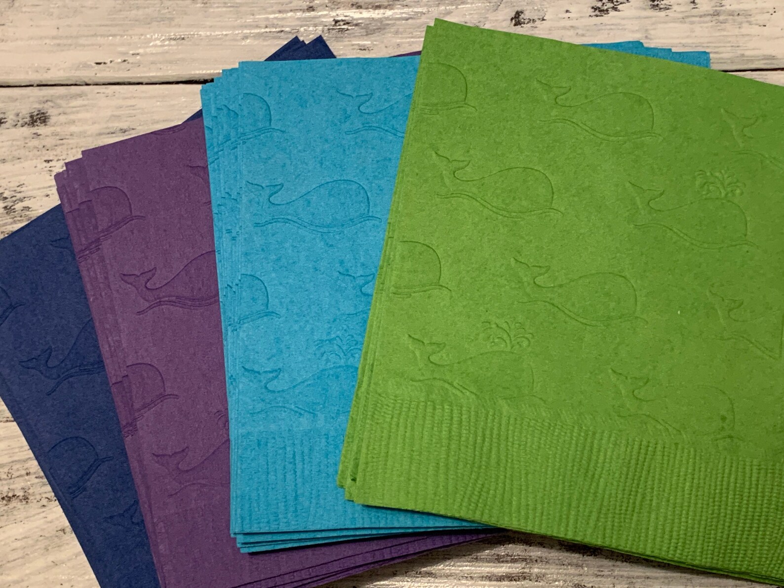 Whale Napkins, Embossed Napkins, Baby Shower, Birthday Party, Ahoy It's ...
