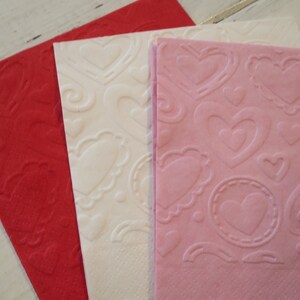Heart Napkins, Embossed Beverage Napkins, Engagement Party, Wedding ...