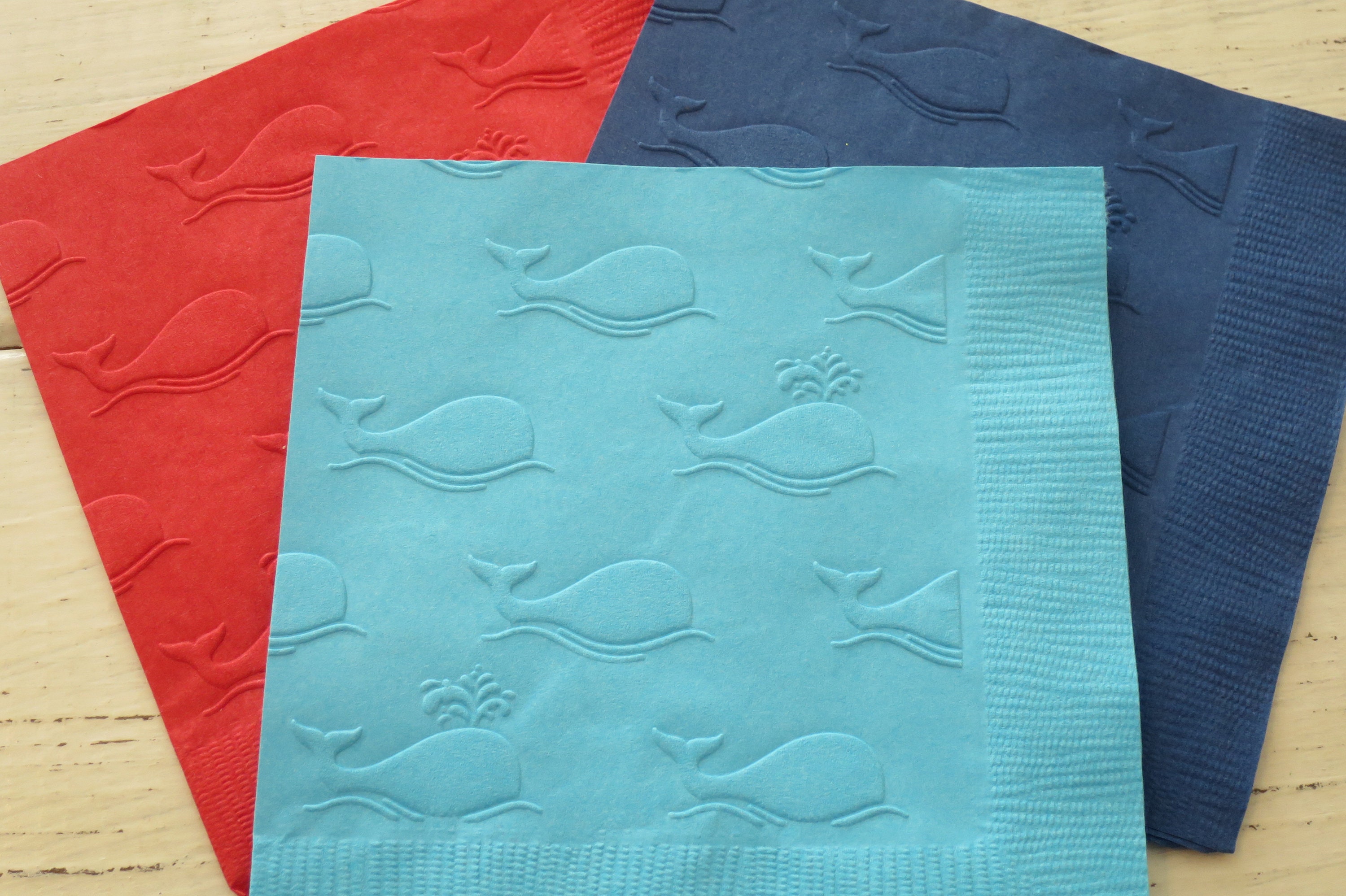 Whale Napkins Embossed Napkins Baby Shower Birthday Party - Etsy