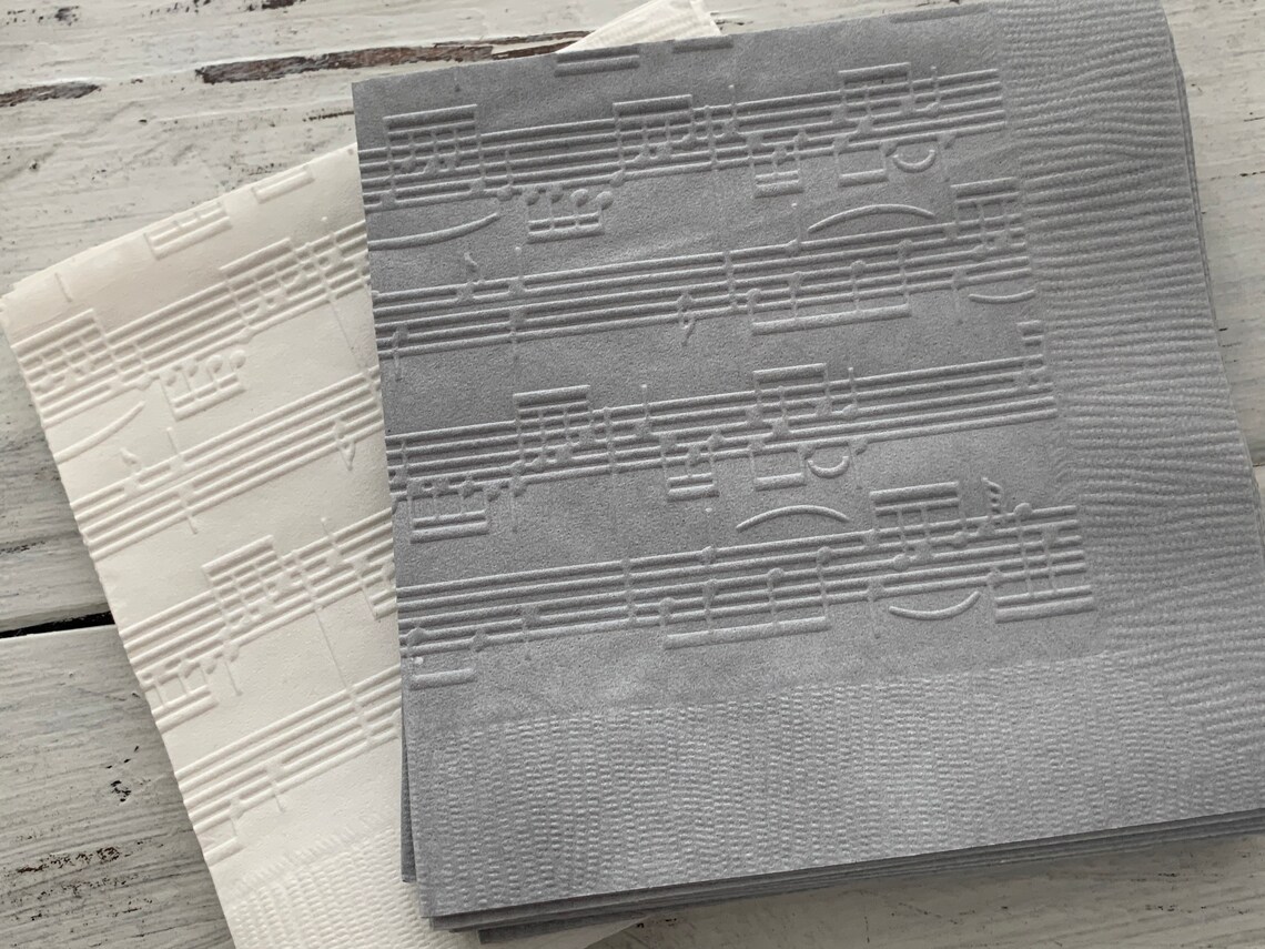 Music Napkins, Embossed Napkins, Sheet Music Napkins, Recital, Music ...
