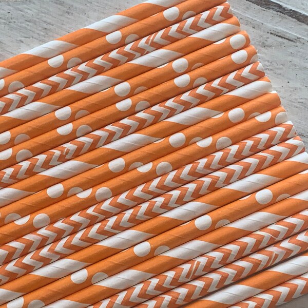 Peach Paper Straws - Etsy