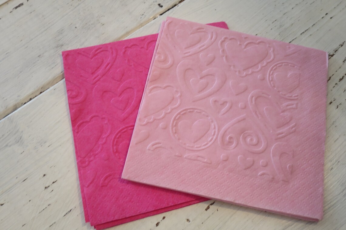 Heart Napkins, Embossed Beverage Napkins, Engagement Party, Wedding ...