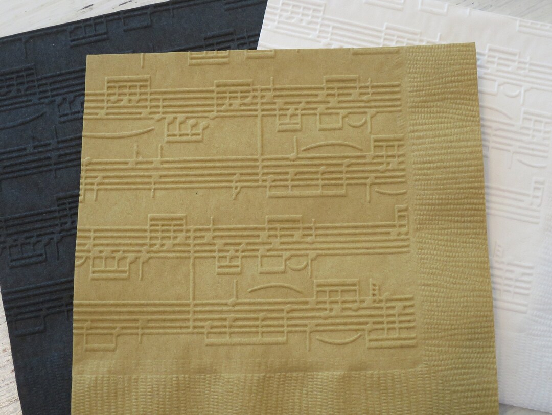Music Napkins, Embossed Napkins, Sheet Music Napkins, Recital, Music ...