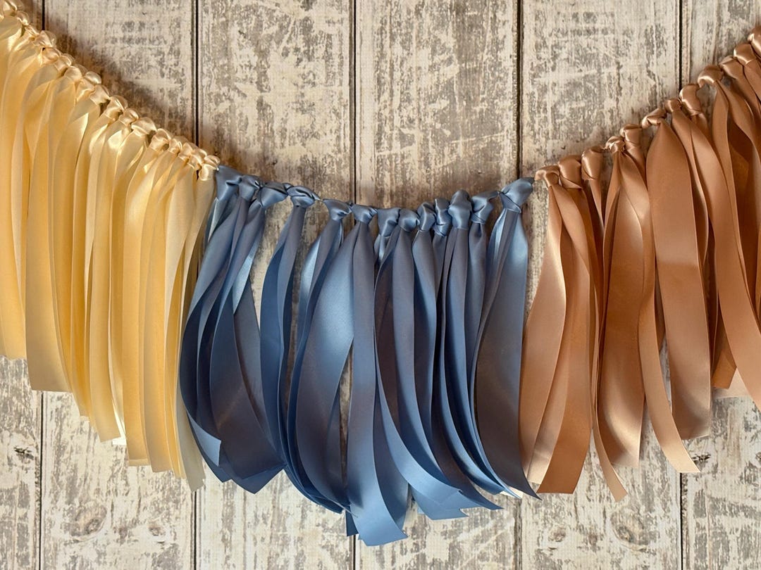 Satin Garland, Ribbon Banner, Party, Birthday, Nursery, Baby Shower ...