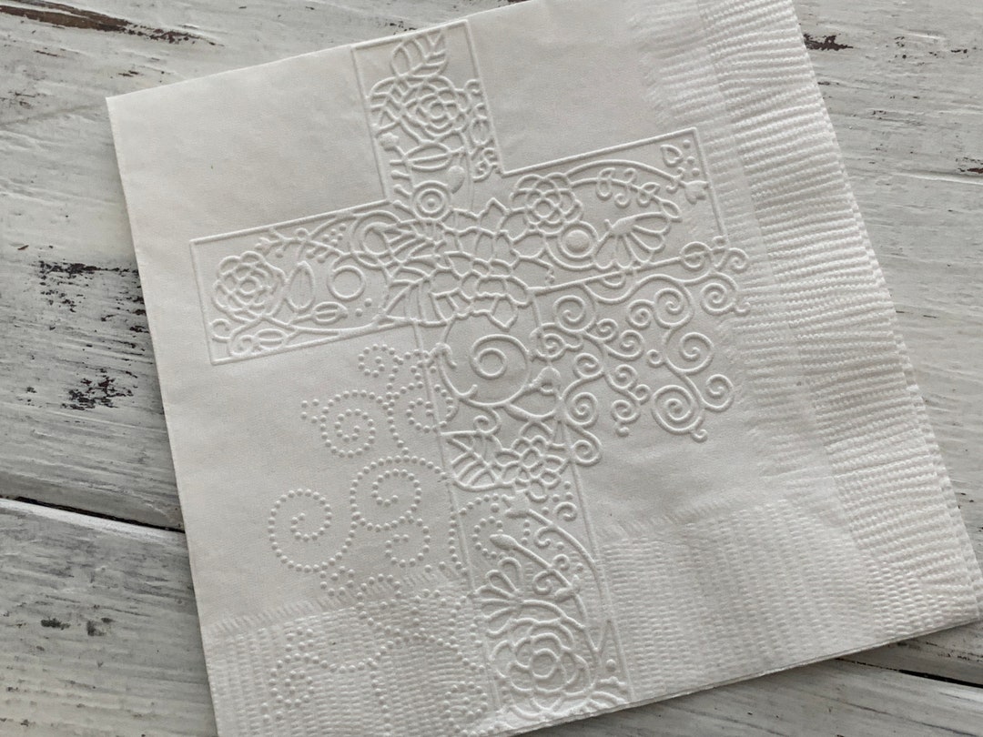 Cross Napkins, 1st Communion, Baptism Decorations, Confirmation, Baby ...