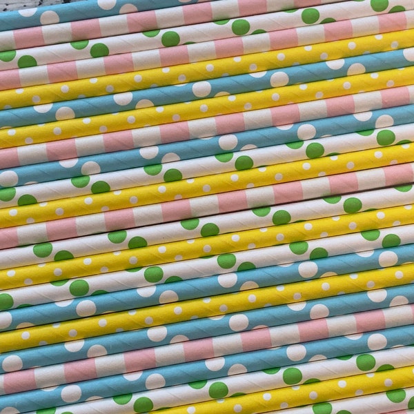 Pastel Paper Straw - Etsy